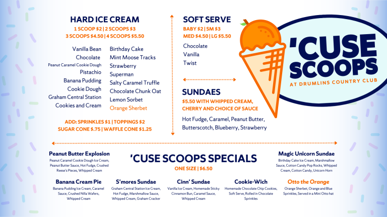 ‘Cuse Scoops Grand Opening - Drumlins – Syracuse University